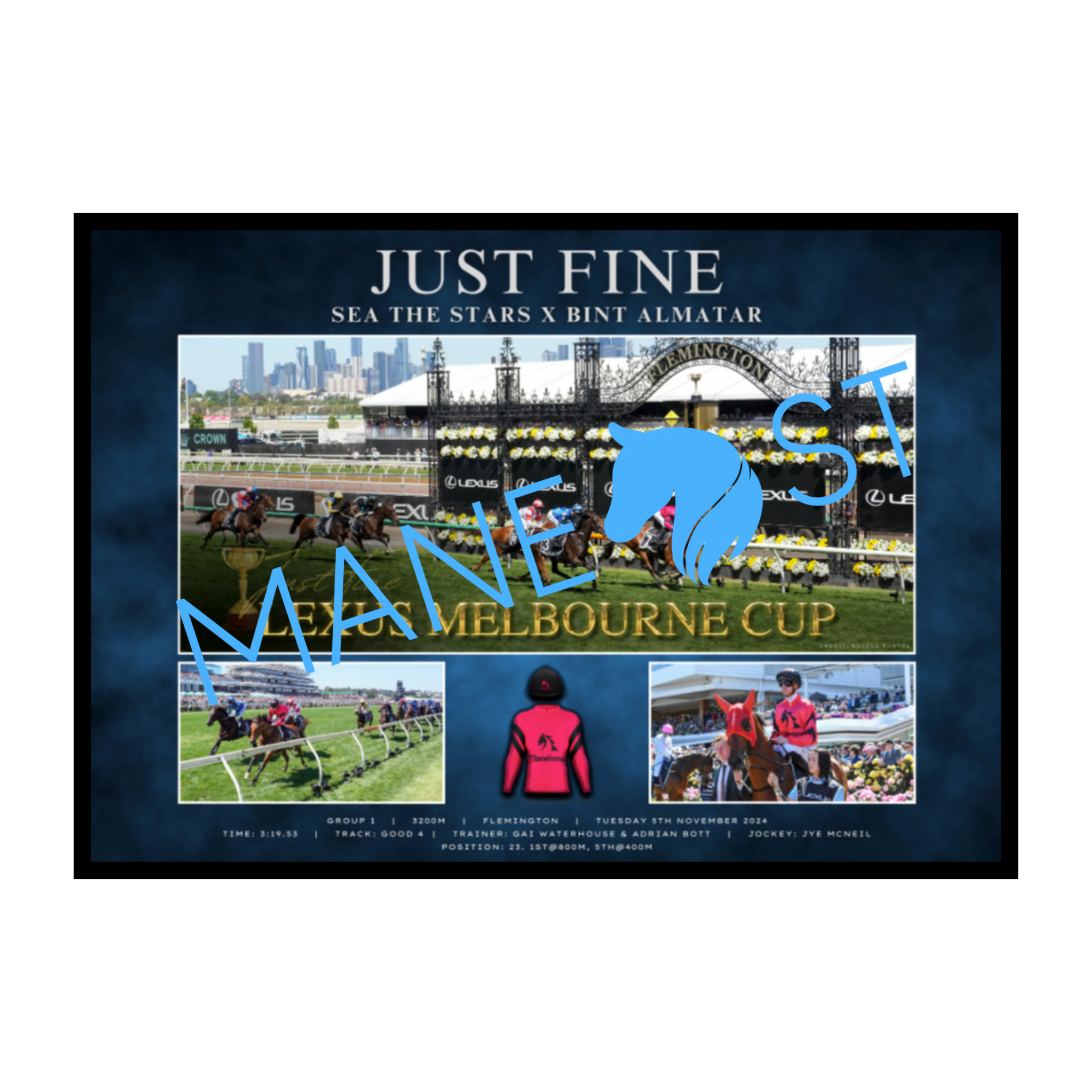 Just Fine Melbourne Cup Runner Frame – Mane Street